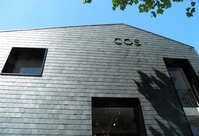 A chic slate facade for an international fashion store in Korea | Cupa ...